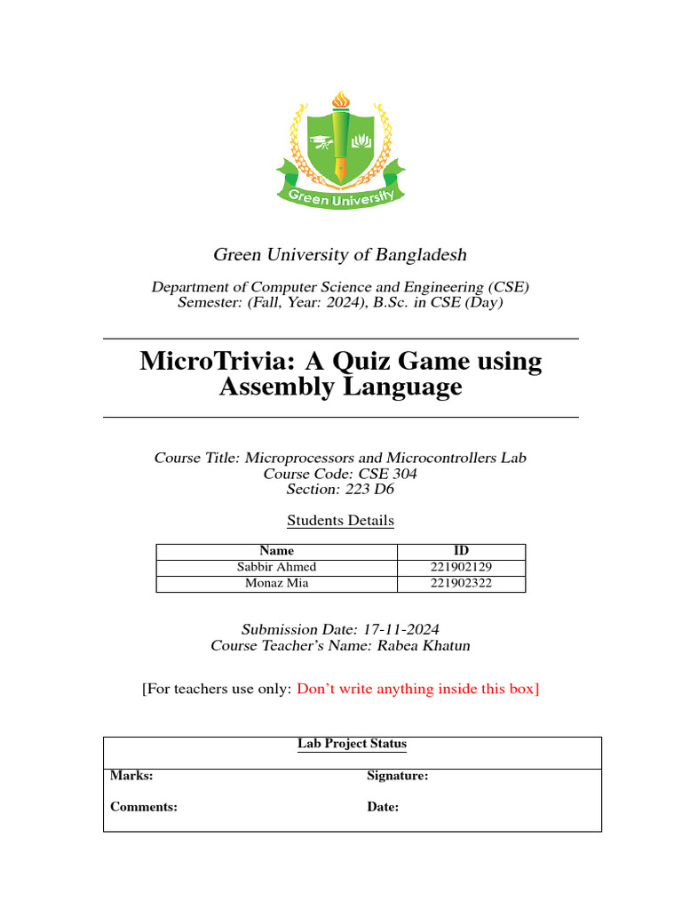 Micro Lab Project Proposal | PDF | Usability | Computer Programming