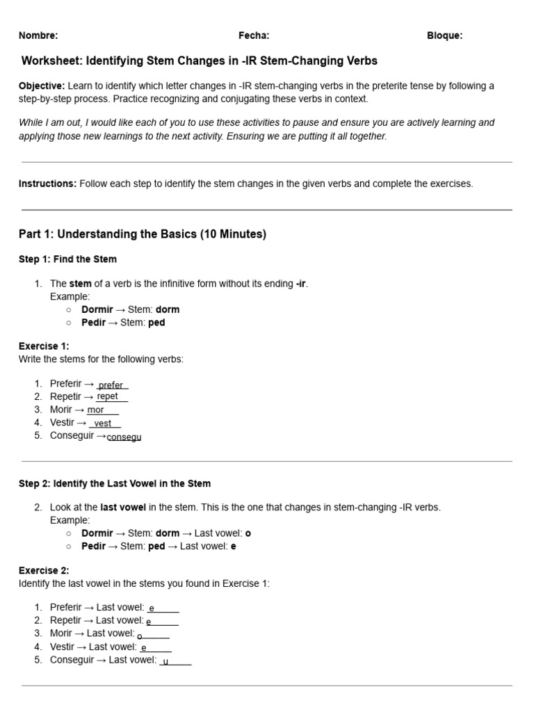 Kwesi Ankomanyi - (I - C-Mon-12 - 2) Worksheet - Identifying Stem ...