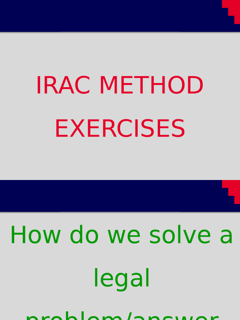 00 - IRAC Method Exercises | PDF | Sidewalk
