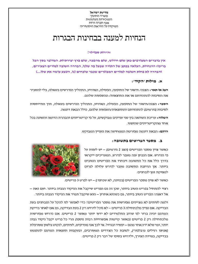 Tshuvot Bagrut | PDF