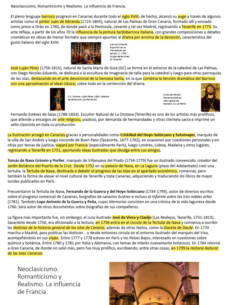 Neoclasicismo y Romanticismo Canarias | PDF | Islas Canarias