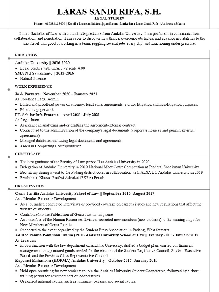 Laras Sandi Rifa, s.h. English 3 | PDF | Justice | Crime & Violence