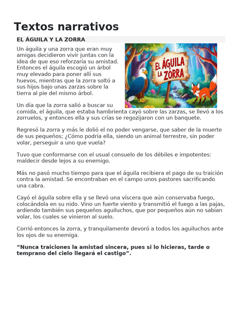 Textos Narrativos | PDF