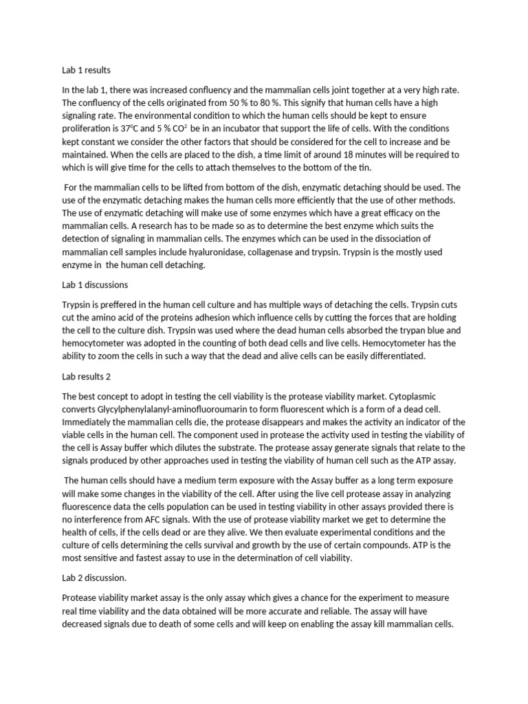 Lab EXPERIMENT | PDF | Enzyme | Trypsin