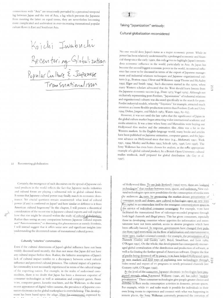 Reading Koichi Iwabuchi Taking Japanization Seriously_rotated | PDF