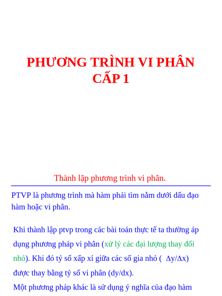 Baif 11 - phương Trình Vi Phân Cấp 1 | PDF
