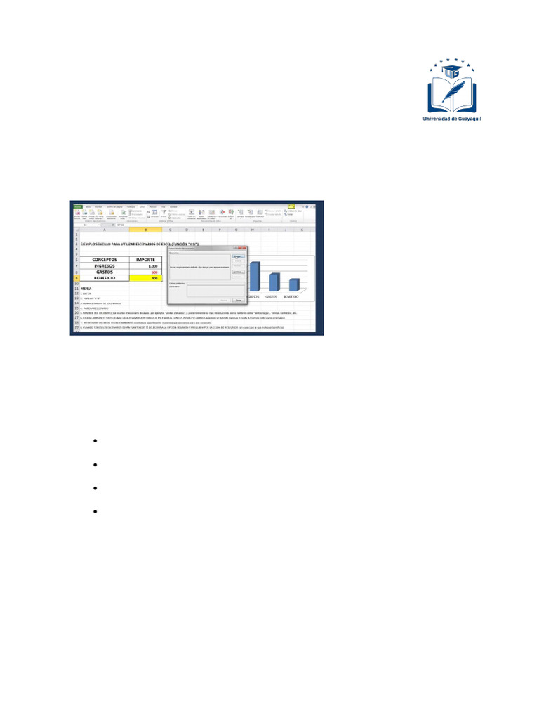 Tarea N8 Escenarios de Excel | PDF | Hoja de cálculo | Toma de decisiones