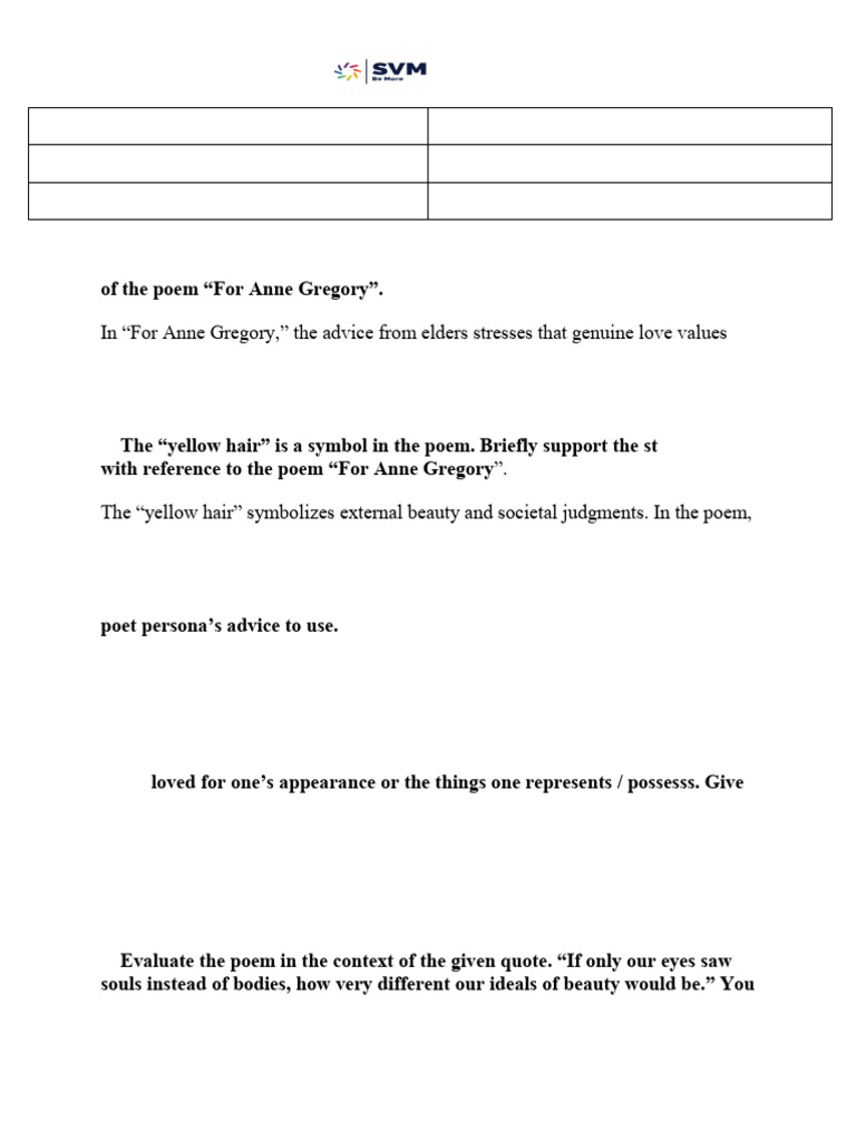 Anne Gregory | PDF | Beauty | Love