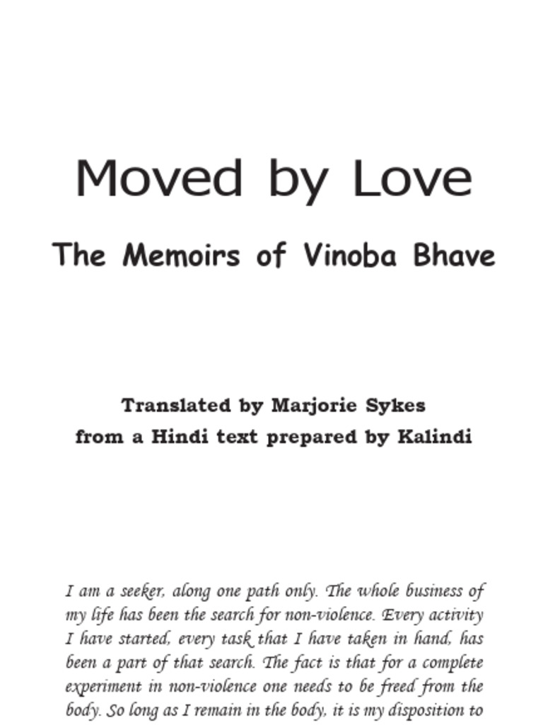 Vinoba, Memoirs | PDF