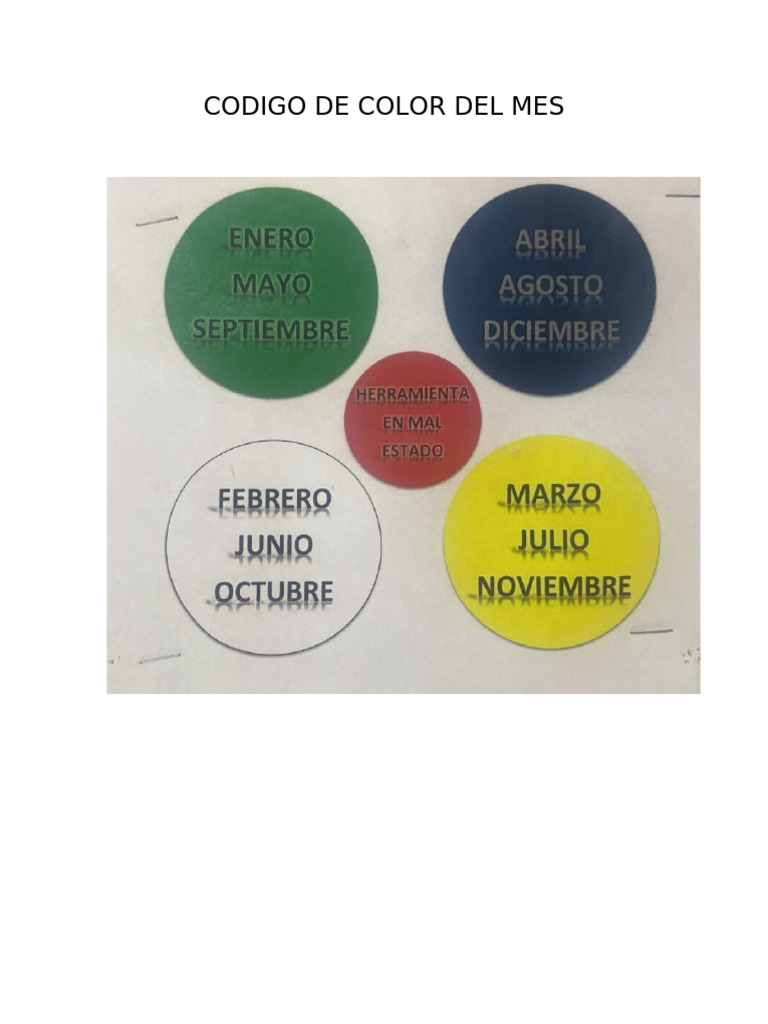Código de Color del Mes: Guía Visual | PDF