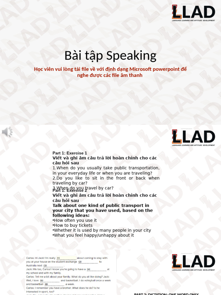 Speaking Lesson 1 | PDF