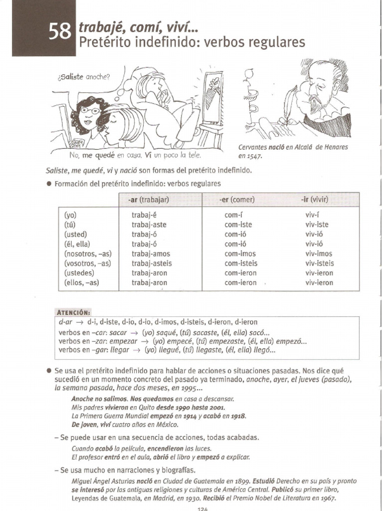 Pretérito Indefinido Verbos Regulares – MFICS