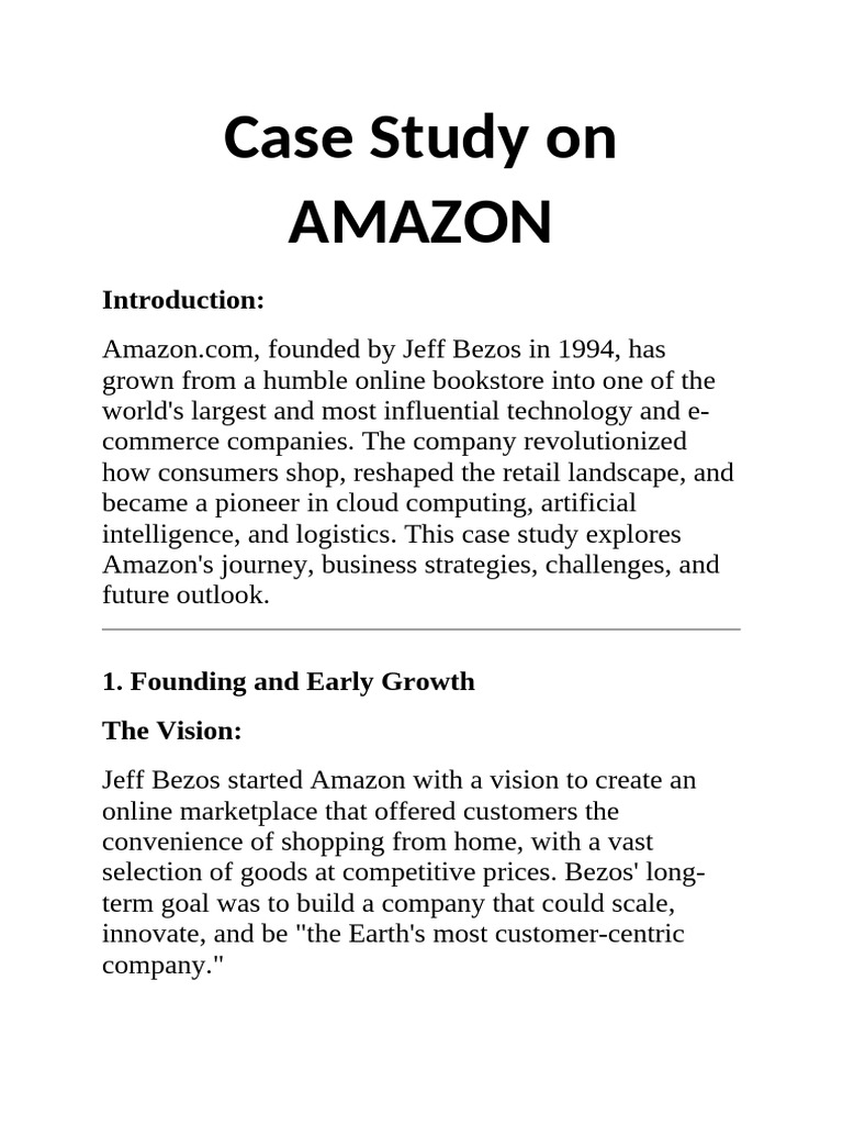 Case Study on AMAZON | PDF | Amazon Web Services | Walmart