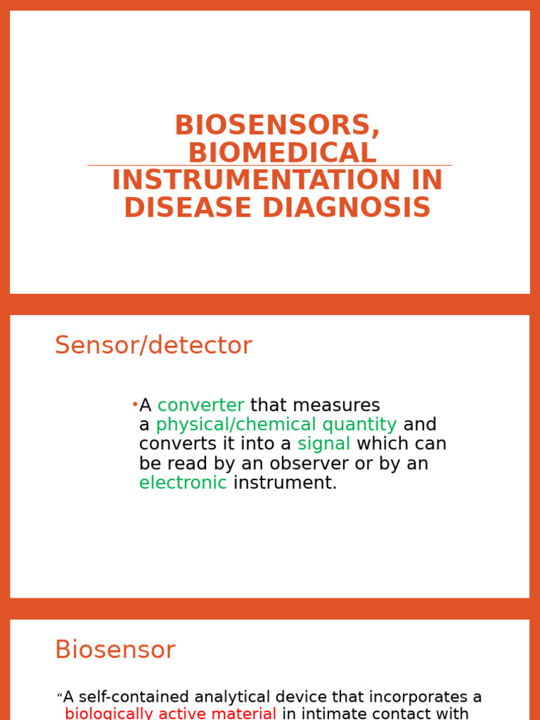 Biosensors, Biomedical Instrumentation for Disease Diagnosis | PDF | Biosensor | Sensor