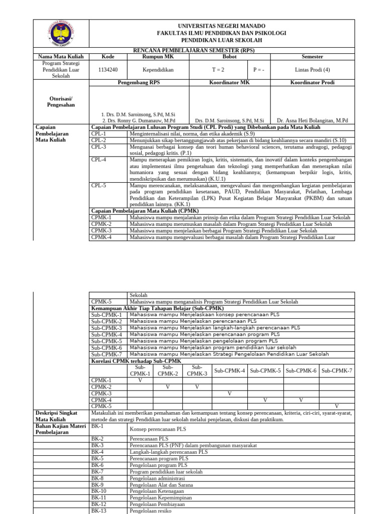 Program Strategi Pendidikan Luar Sekolah | PDF