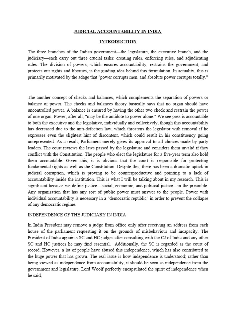 Judicial Accountability | PDF | Separation Of Powers | Impeachment