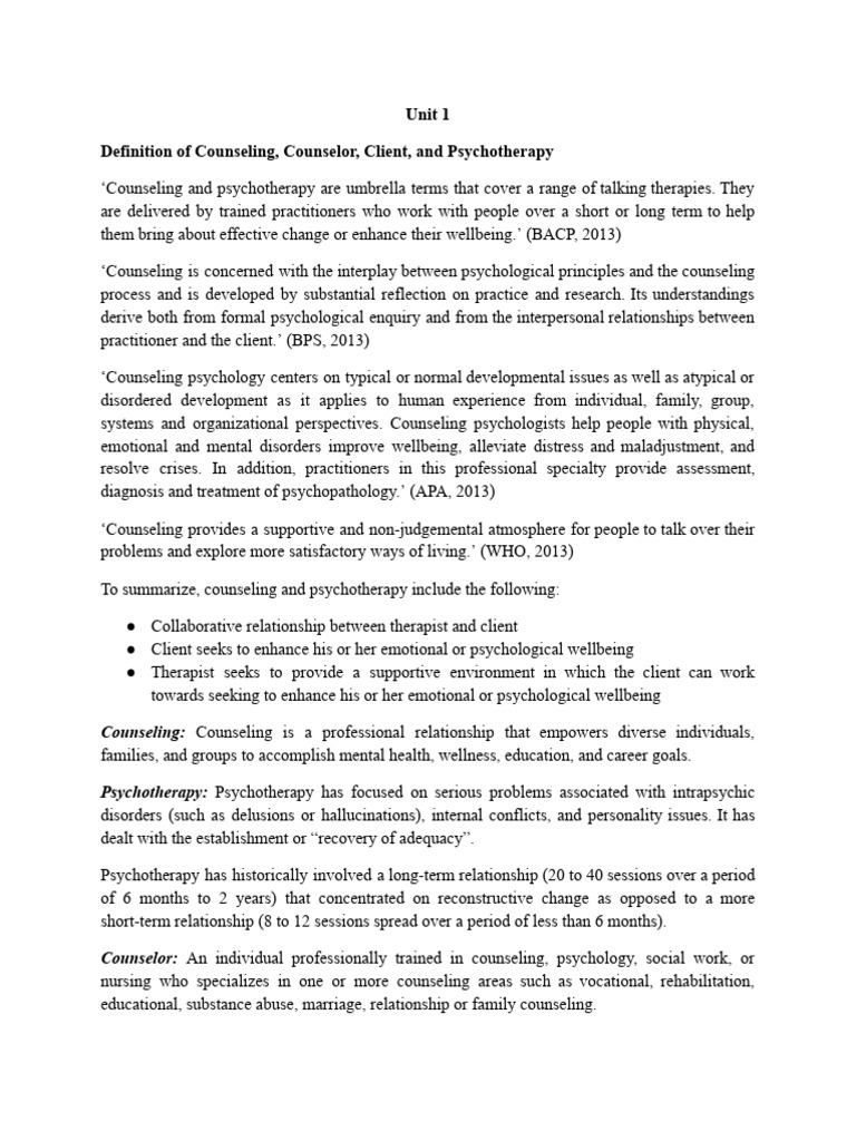 Counseling Introduction | PDF | Psychotherapy | Counseling Psychology