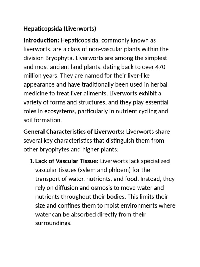 Hepaticopsida (Liverworts) | PDF | Sexual Reproduction | Spore