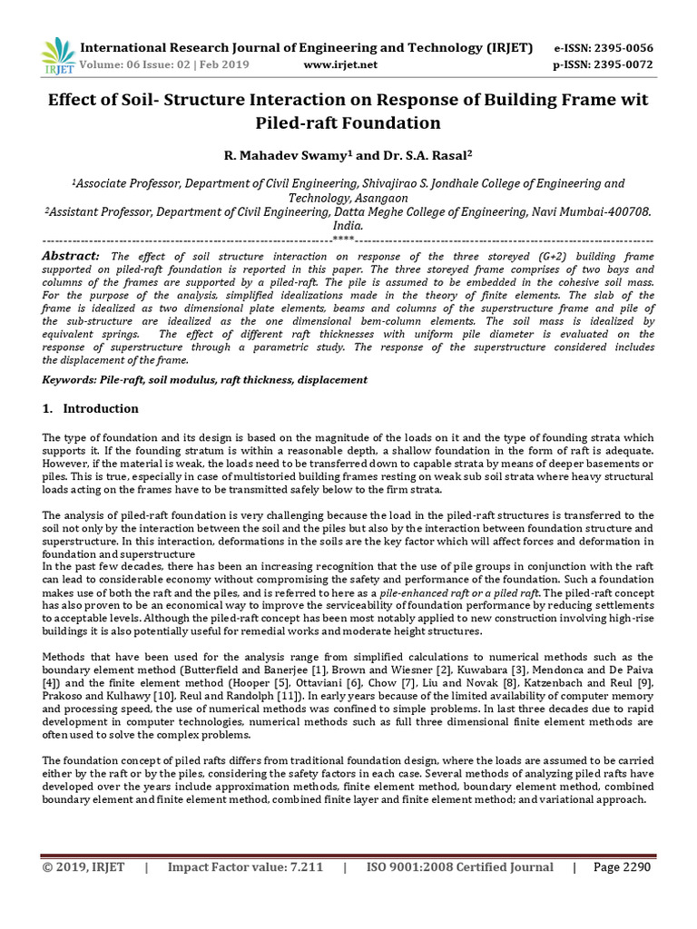 Effect of Soil Structure Interaction On Response of Building Frame With ...
