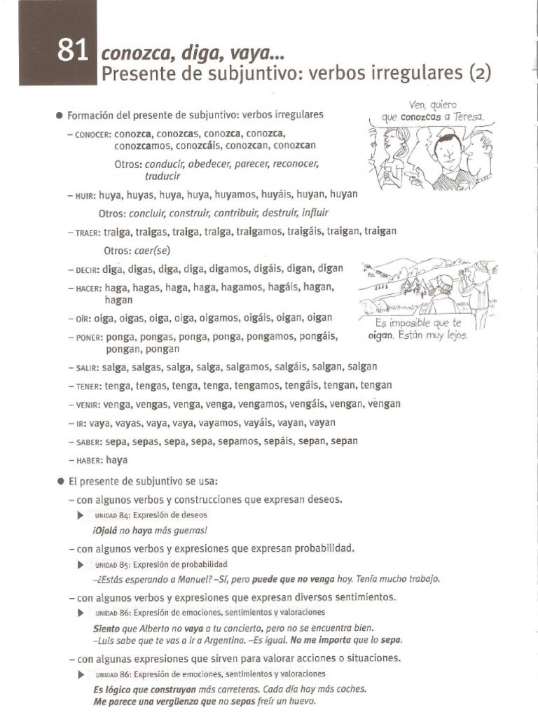 L-PRESENTE DEL SUBJUNTIVO VERBOS IRREGULARES 2 | PDF