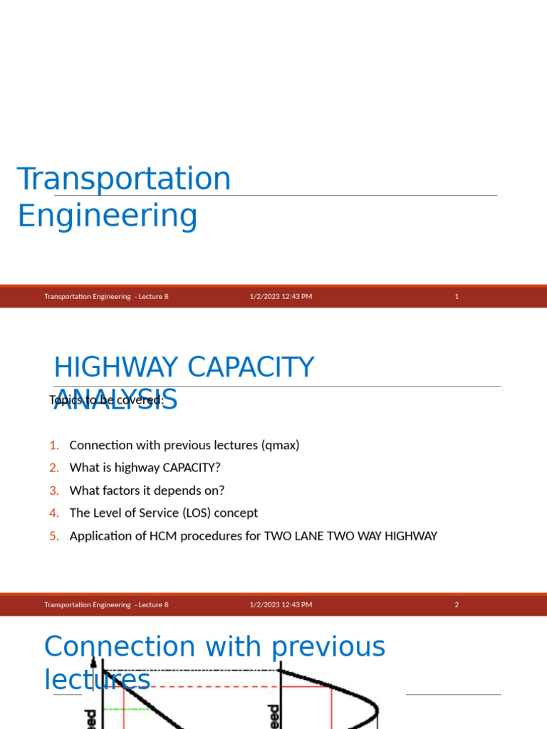 Lec7 8 Transportation | PDF | Lane | Traffic