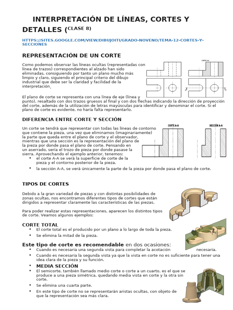 Interpretacion de Lineas, Cortes y Detalles. | PDF | Dibujo técnico ...