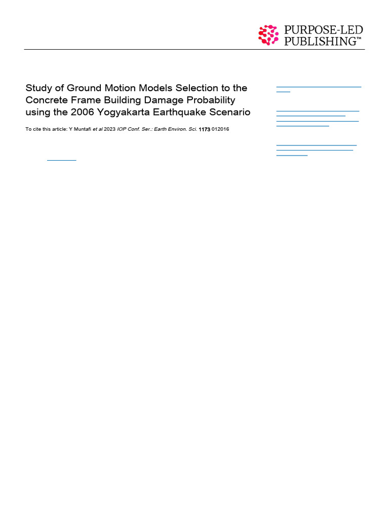 Study of Ground Motion Models Selection To The Concrete Frame Building ...