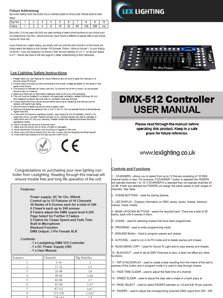 dmx512 | PDF | Electrical Engineering | Manufactured Goods