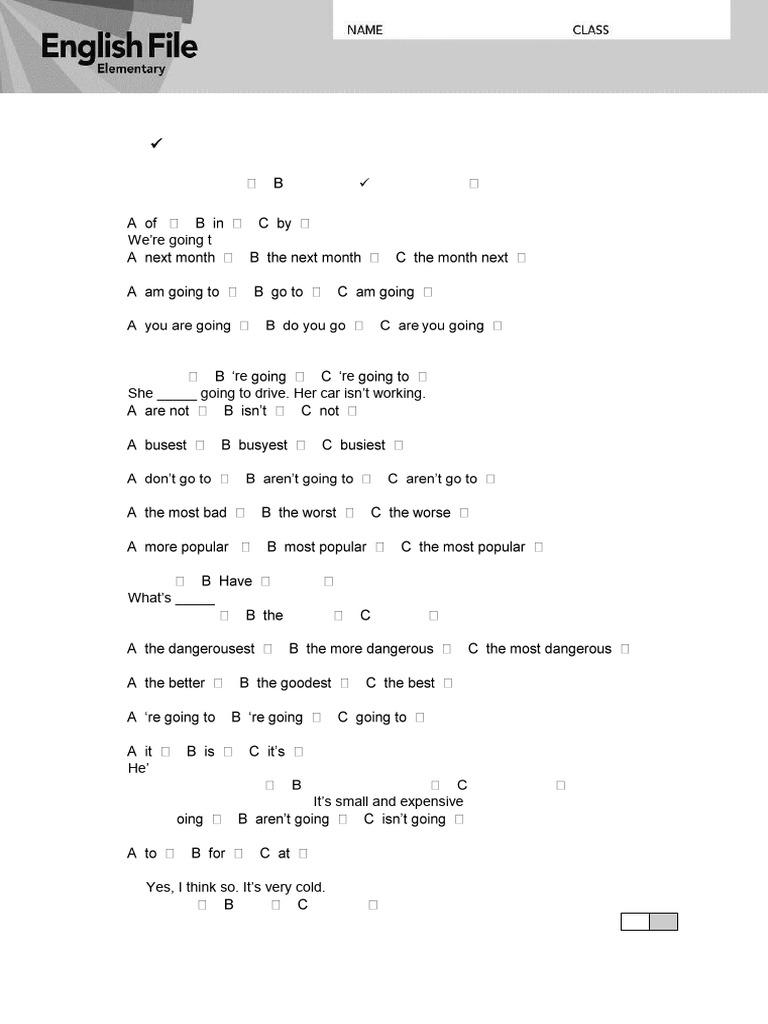 EF4e Elem Quicktest 10 | PDF | Languages | Foreign Language Studies