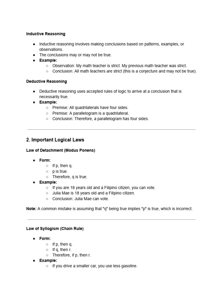 Geometry Inductive And Deductive Reasoning Pdf Deductive Reasoning Mathematical Logic