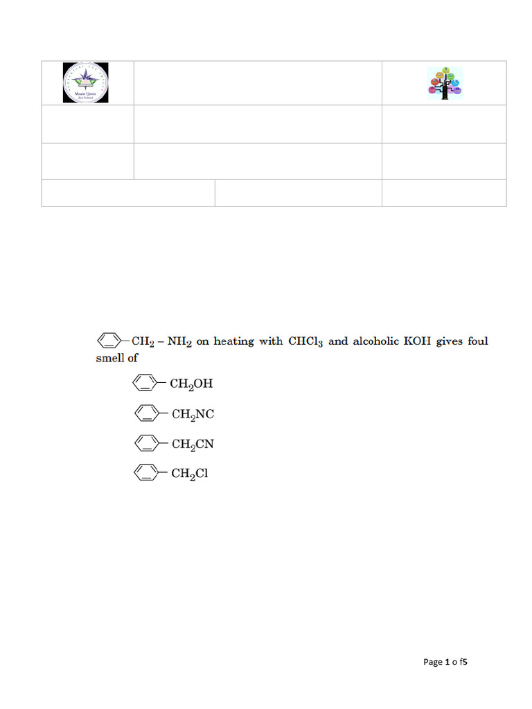 Worksheet 4 (Amines) (1) Important For Boards | PDF | Chemistry ...