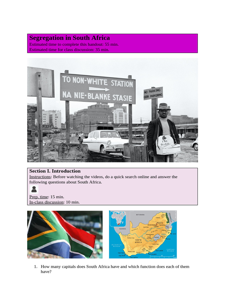 D4a-Segregation in South Africa | PDF | Apartheid | South Africa