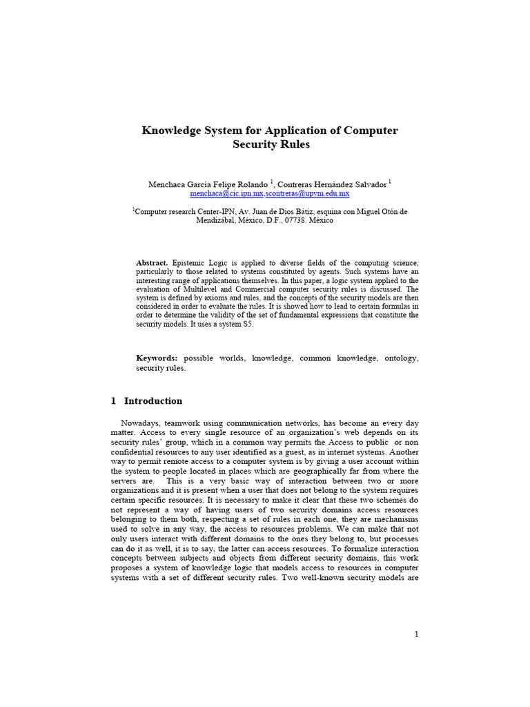 Knowledge_System | PDF | System | Logic