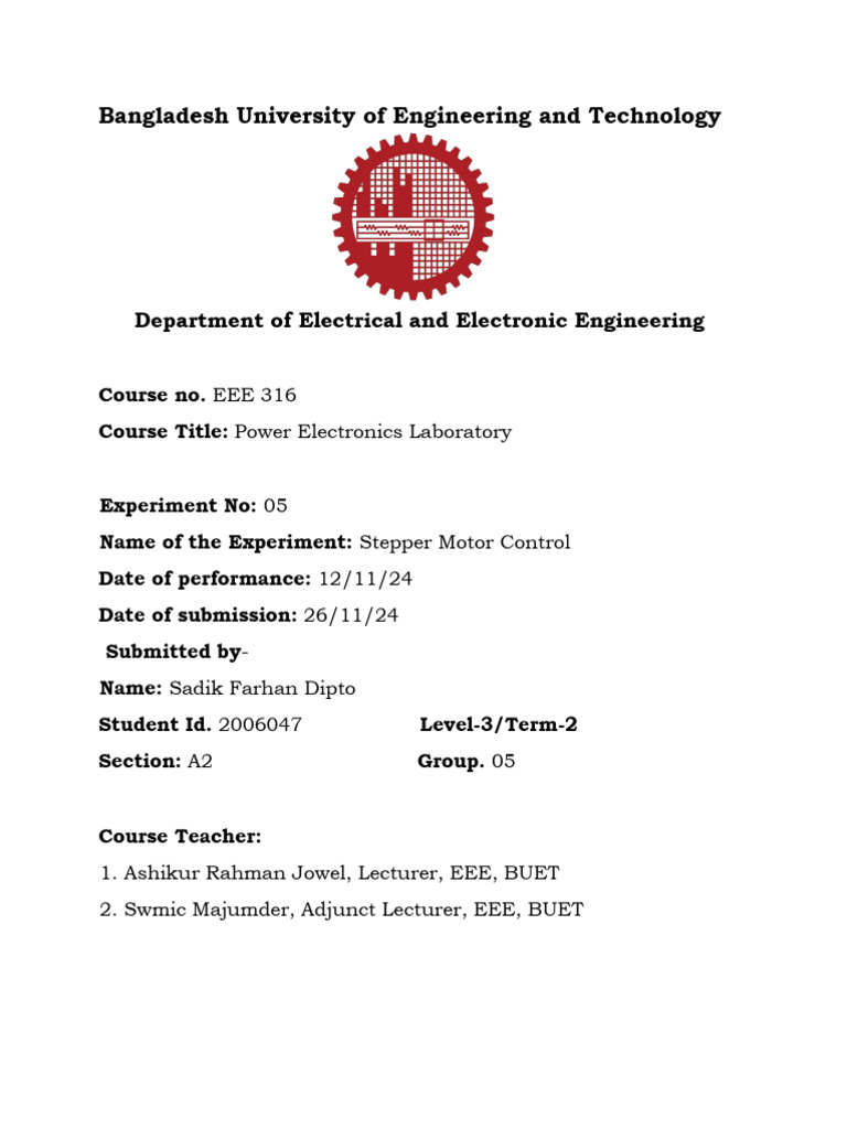 ex05_2006047 | PDF | Electric Motor | Field Effect Transistor