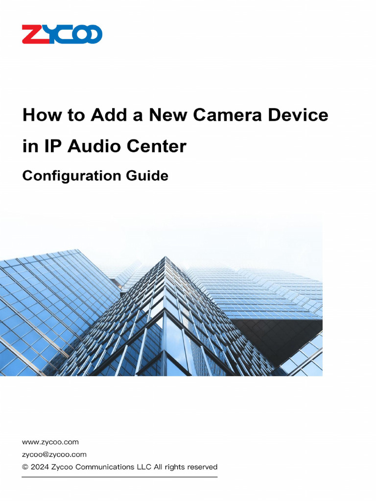 How To Add A New Camera Device in IP Audio Center | PDF
