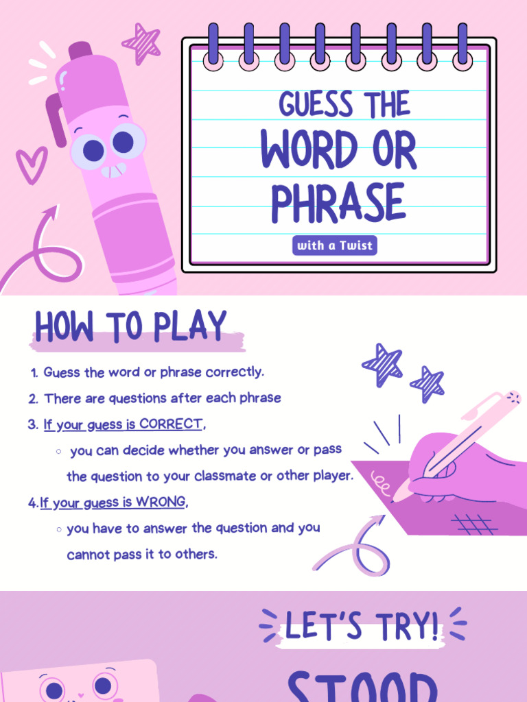 Guess the Phrase Game Instructions | PDF