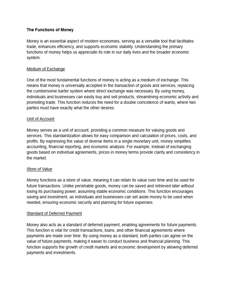 Money | PDF | Money | Medium Of Exchange