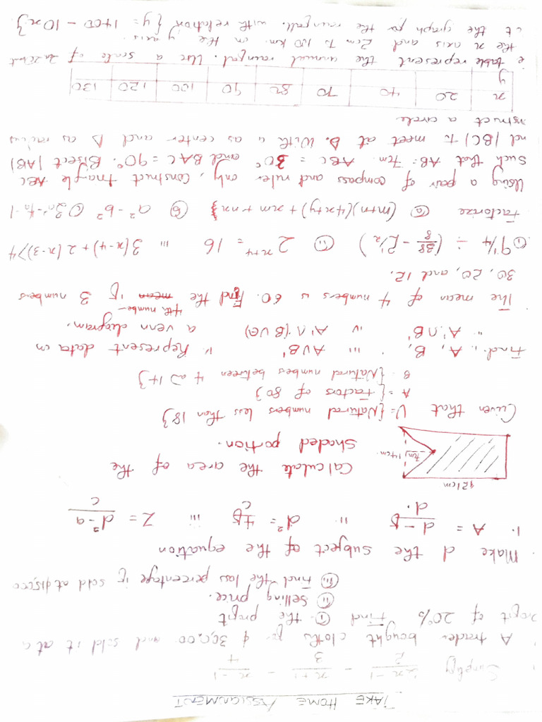 Maths Marking Scheme Mock | PDF