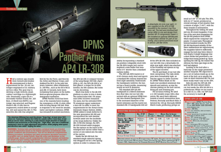 American Rifleman - Jan 2006 - DPMS Panther Arms AP4 LR-308 | PDF ...
