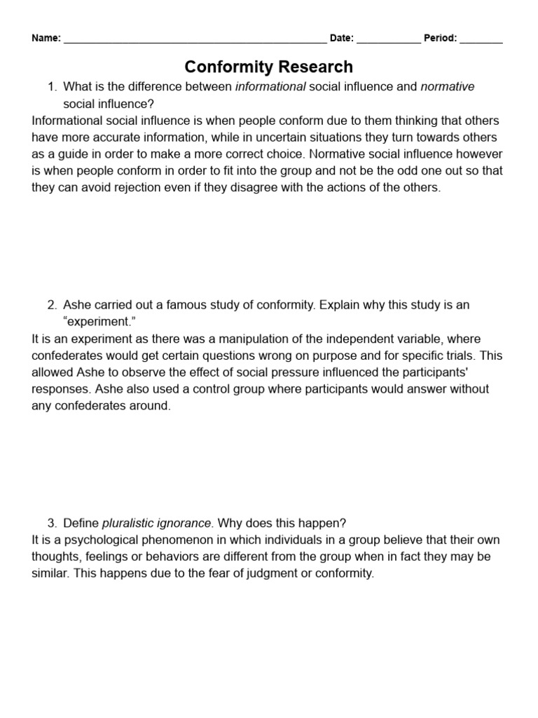 Conformity Research | PDF | Conformity | Behavioural Sciences