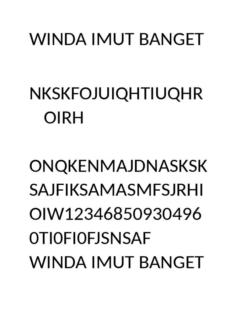 Winda Imut Banget | PDF