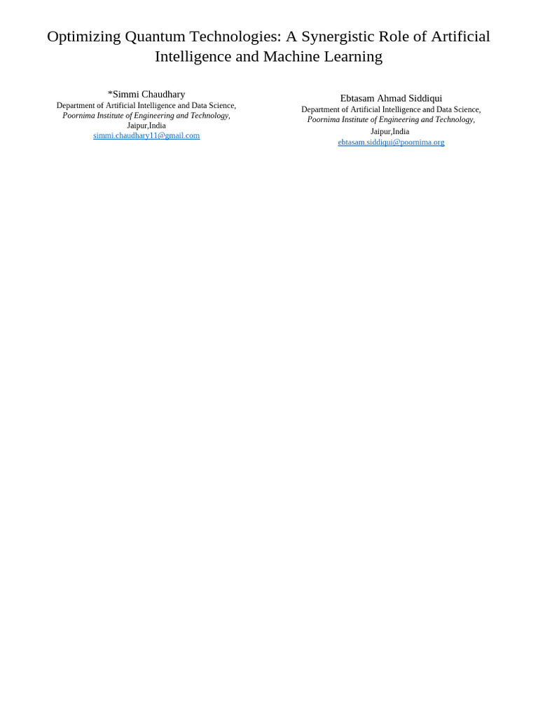 Simmi Paper 1 | PDF | Quantum Computing | Artificial Intelligence