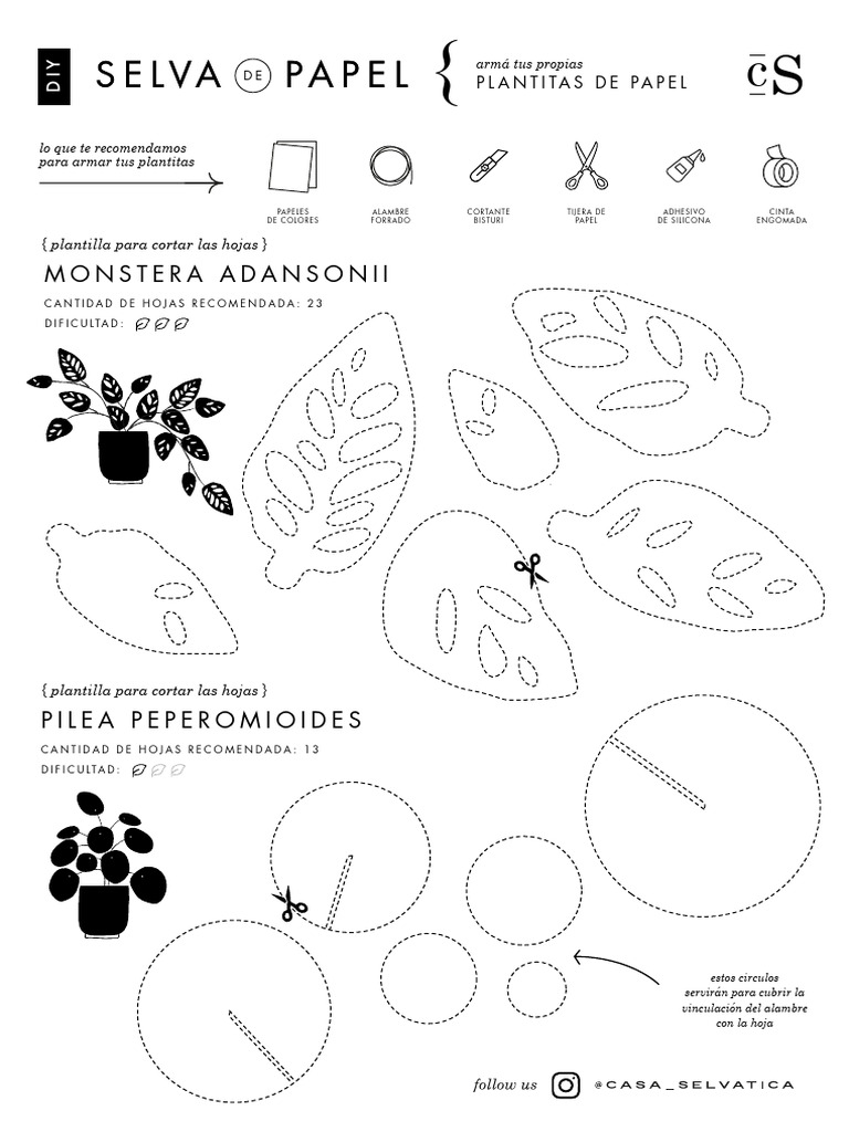 Selva de Papel Plantilla - Casa Selvatica | PDF