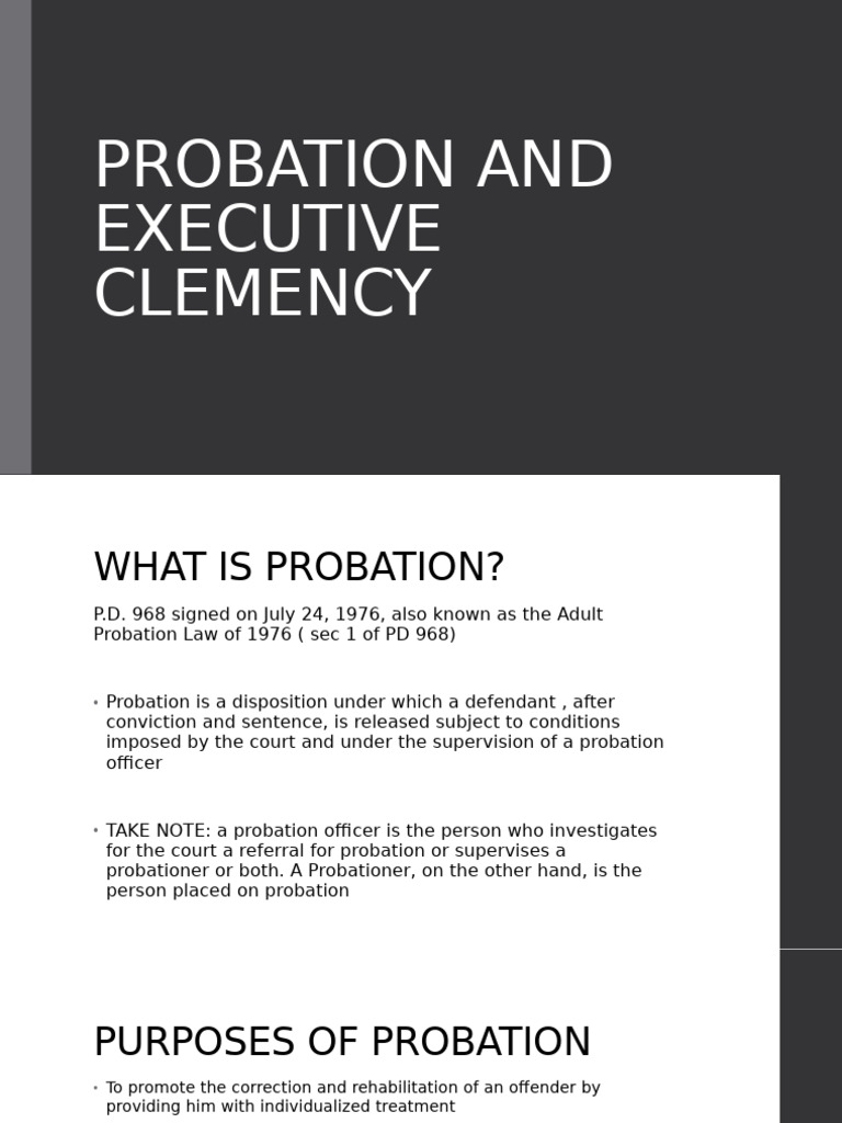 Understanding Probation and Clemency | PDF | Probation | Pardon