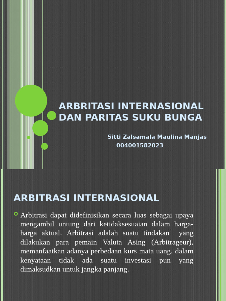 Arbitrasi Internasional Dan Paritas Suku Bunga | PDF