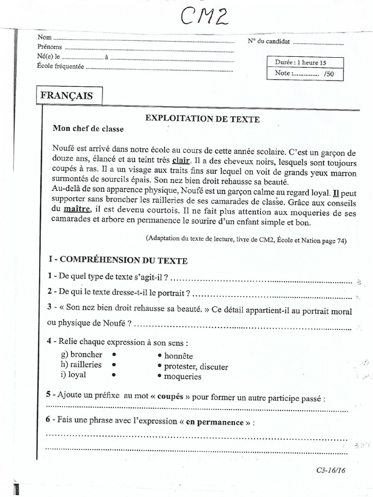 Exploitation de Texte cm2 | PDF