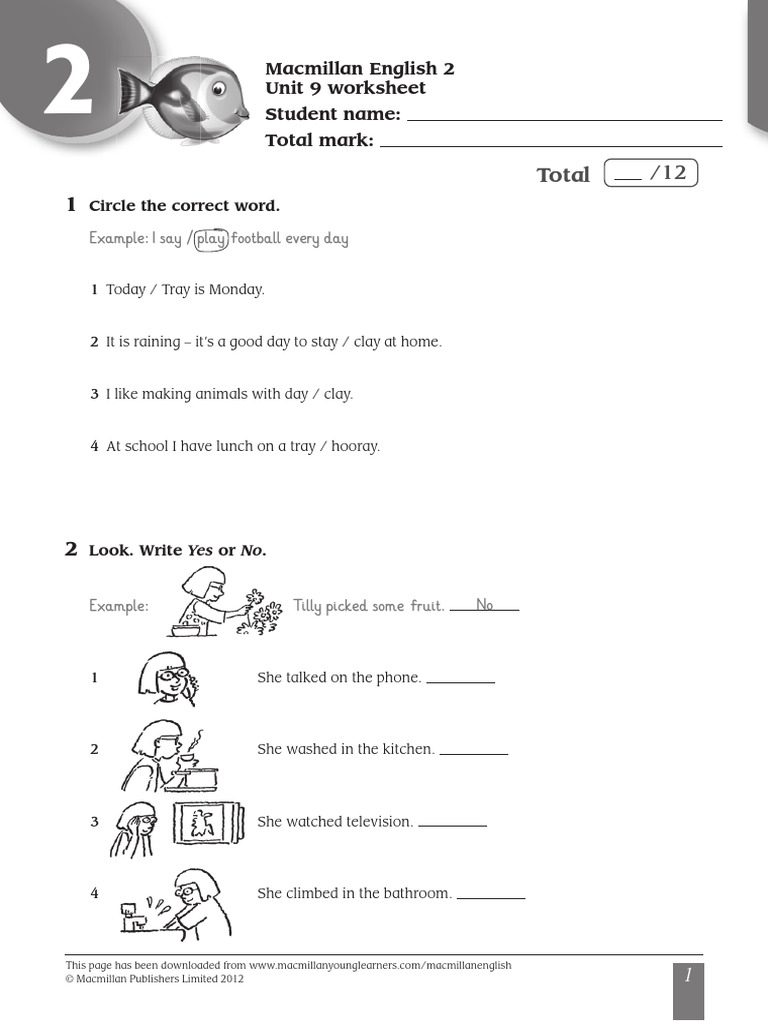 Level 2, Unit 9 Worksheet | PDF