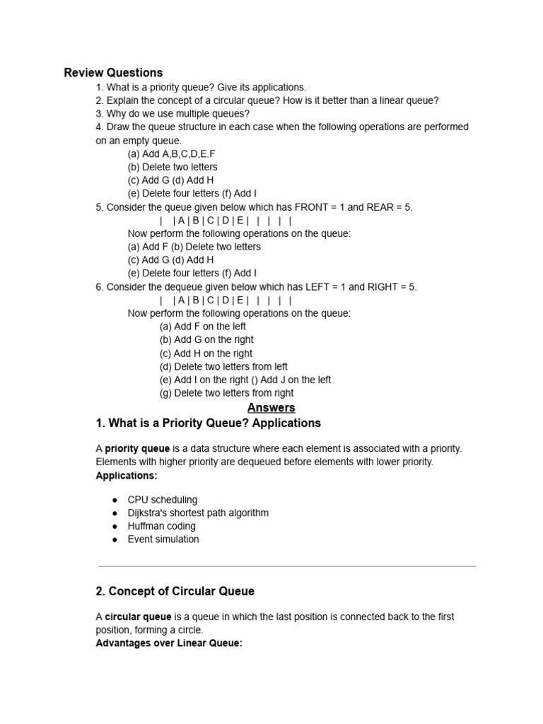 Module 5 Queue | PDF | Queue (Abstract Data Type) | Computing Module 5 Queue | PDF | Queue (Abstract Data Type) | Computing