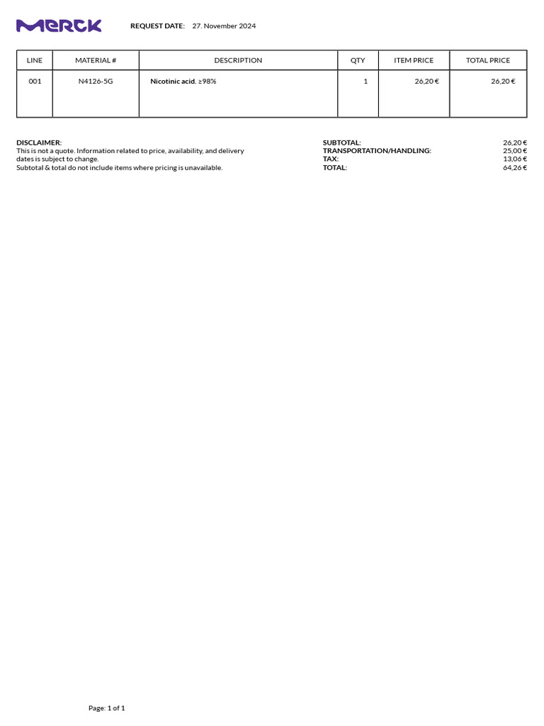 Merck Cart | PDF