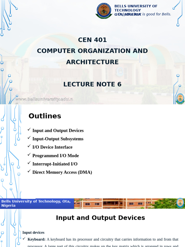 Computer Architecture Note 6 | PDF | Input/Output | Computer Data Storage